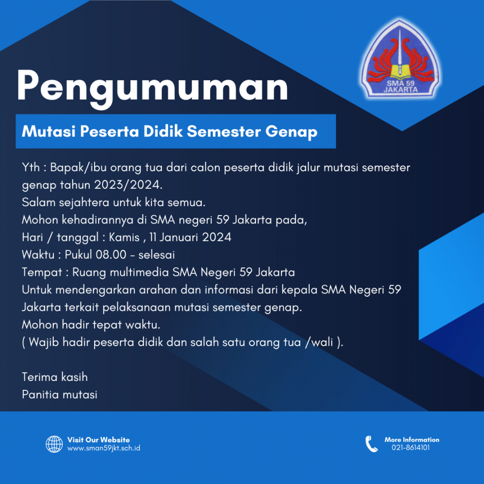 HIRING : SMA Negeri 59 Jakarta