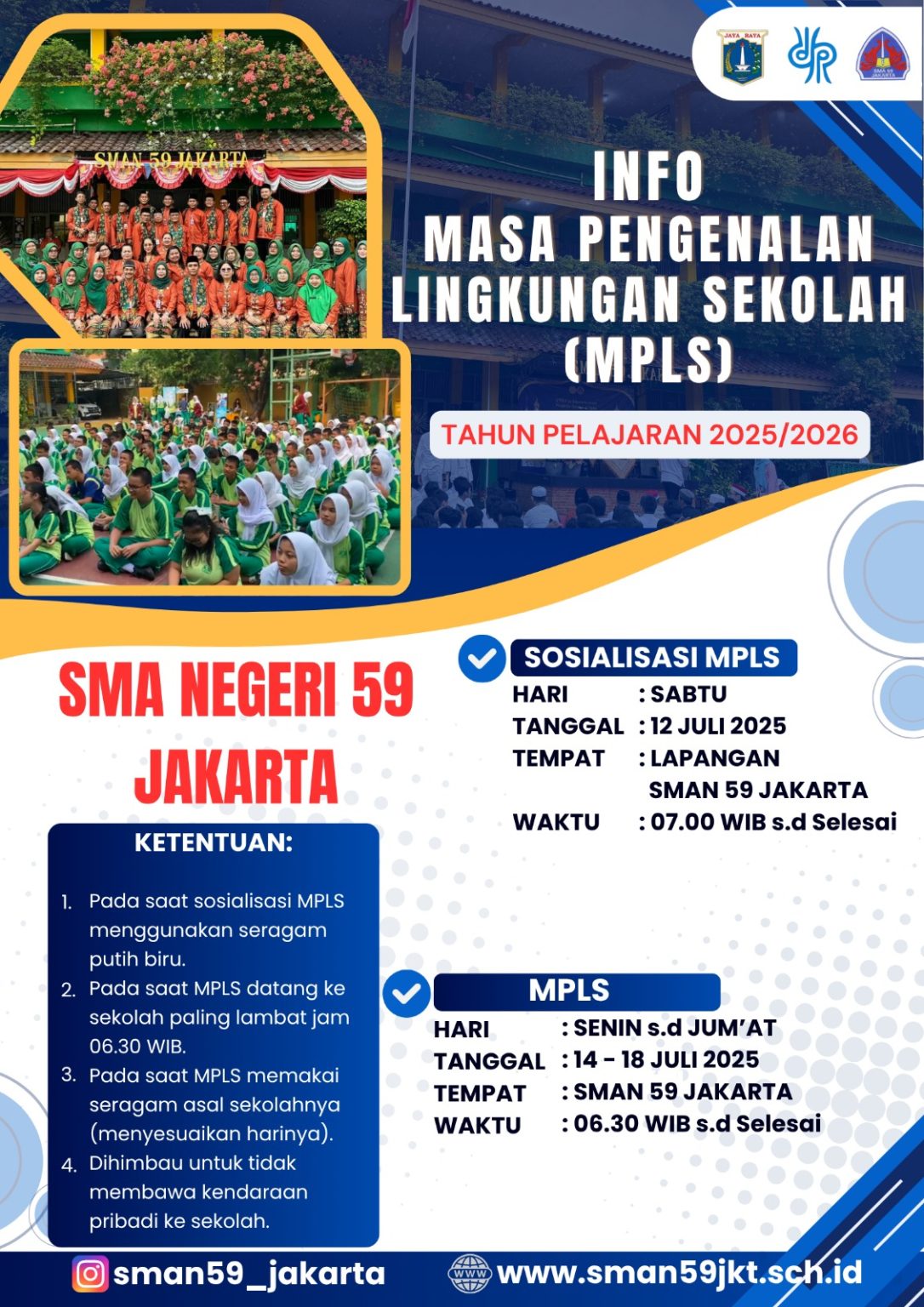 INFORMASI MPLS SMA NEGERI 59 JAKARTA TAHUN PELAJARAN 2025/ 2026 : SMA ...